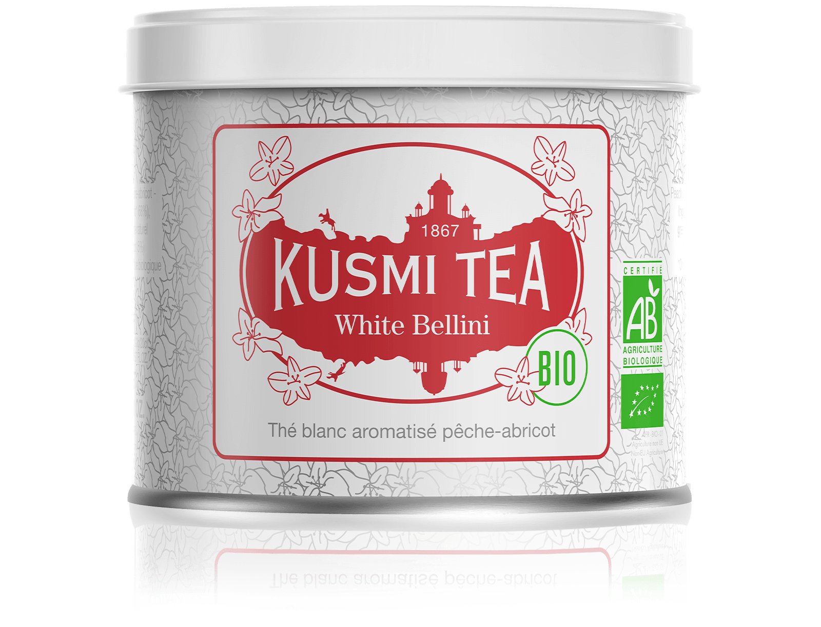 White Belini BIO - boîte métal KUSMI TEA - L'Épicerie du Château